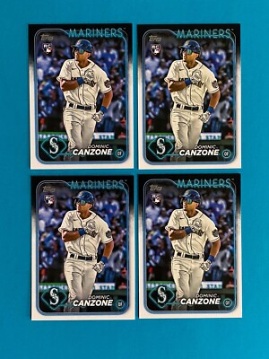 2024 Topps Dominic Canzone Rookie RC Baseball Card Lot (4) Mariners ...