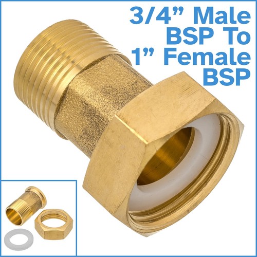 Brass 3/4" BSP Male To 1" Inch BSP Female 38mm Water Meter Coupler Pipe ...