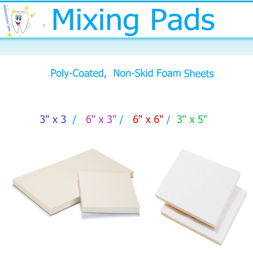 Dental Mixing Pads Paper Poly Coated Disposable 3x3, 6x6, 6x3, 3" x 5 ...