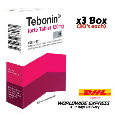 3x Tebonin Forte 120mg 30'S Ginkgo Biloba Extract For Vertigo, Tinnitus ...