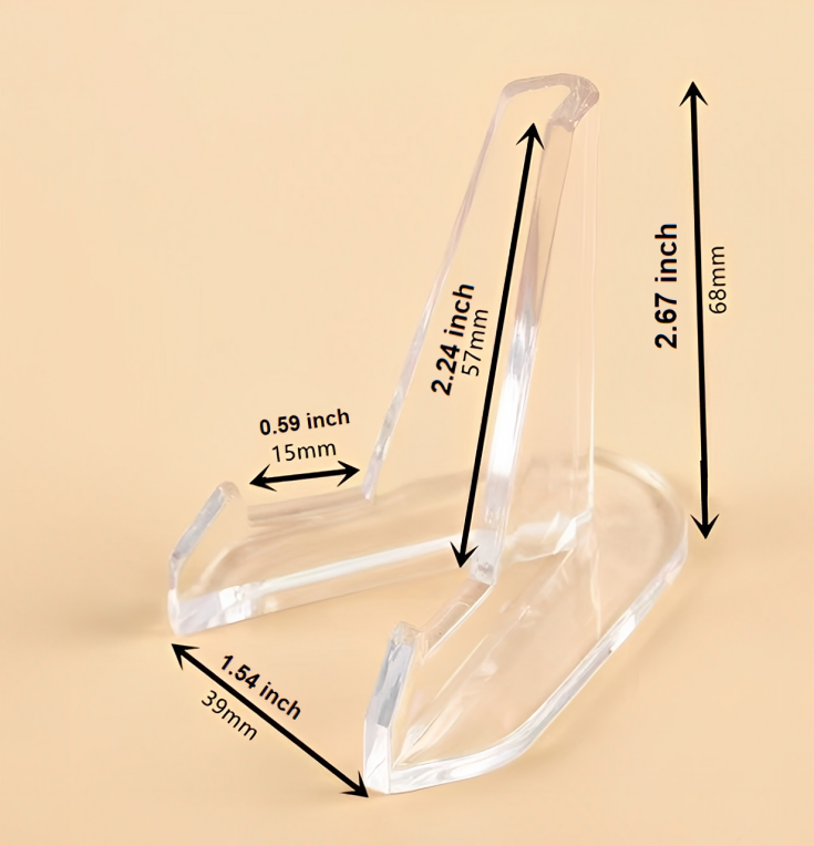 12 PCS Large Clear Plastic Easels Stands Acrylic Coin Stand Holders ...