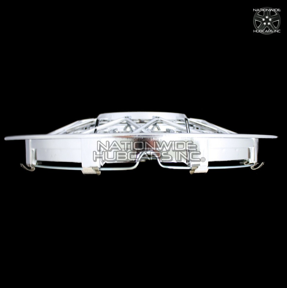 4 New 15" CHROME SPOKE Hub Caps Full Wire Wheel Covers Rim Cap Lug ...