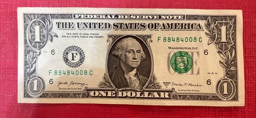 2017A STAR NOTE ONE DOLLAR BILL F88484008C Circulated VERY RARE!!! | eBay