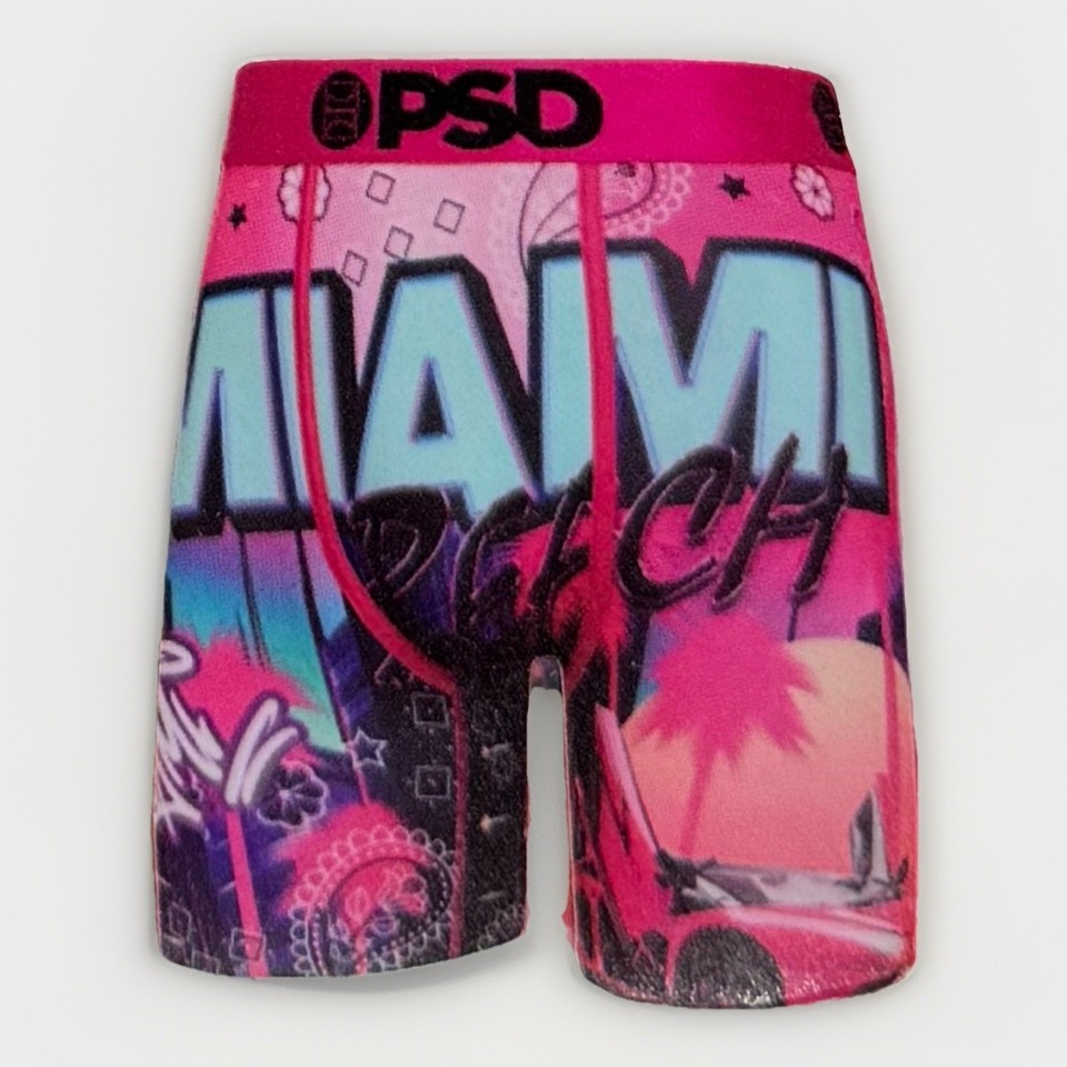 PSD Underwear Miami Beach City Pink Blue Boxer Briefs Men’s XXL 44-48 ...