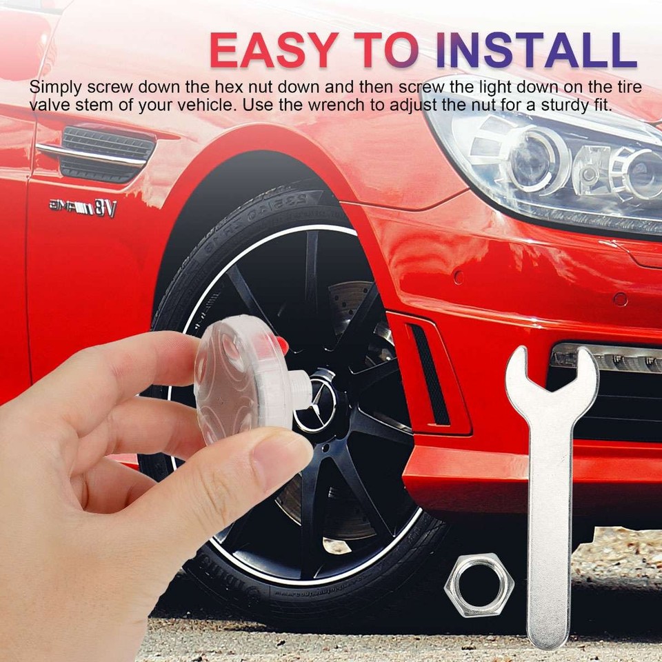 4pcs 15 Mode Solar Energy Auto Flash LED Car Wheel Hub Tire Valve Cap ...