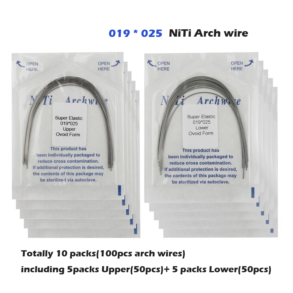 100PCS Dental Orthodontic Arch Wire Super Elastic NiTi Ovoid Natural ...