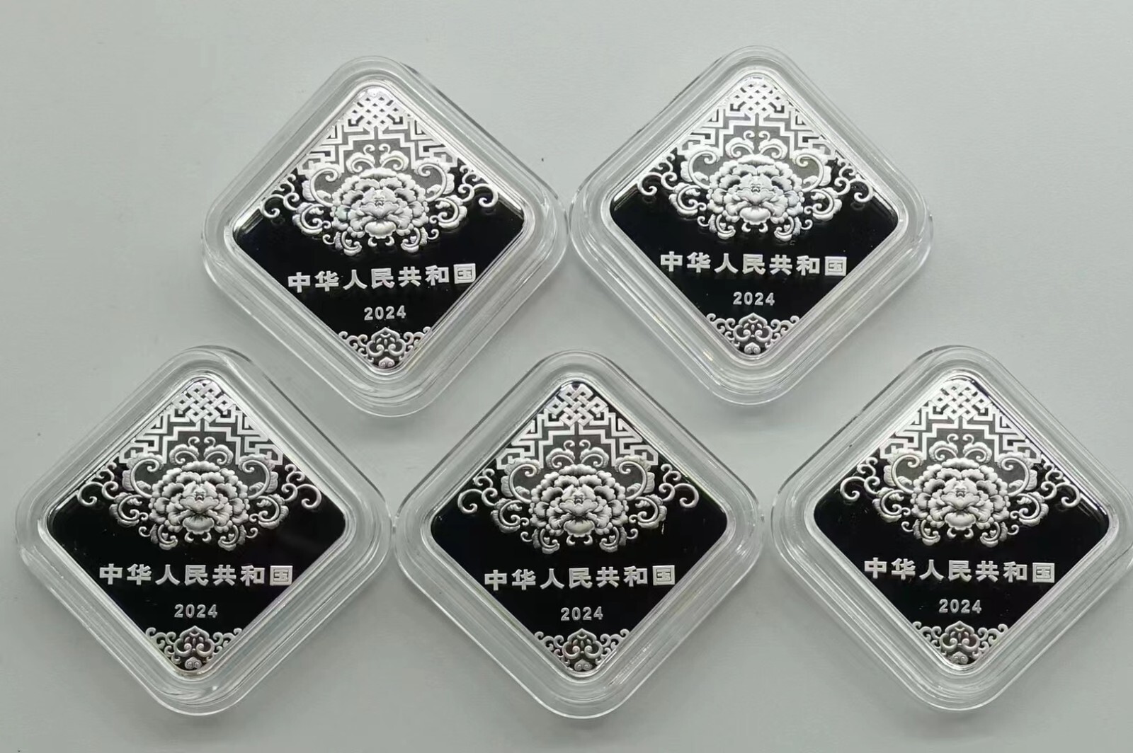 5pcs set 2024 Good Fortune-Fu coin, 3Yuan 8g Silver Coin-Complete set ...