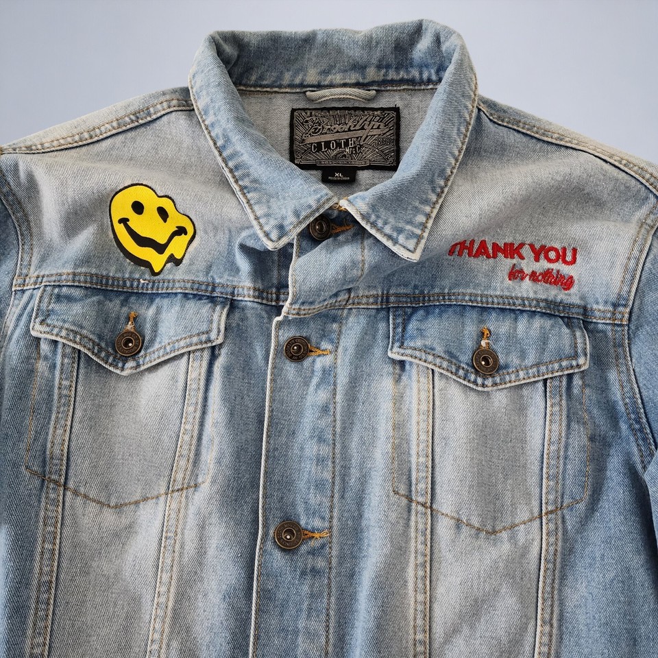 Brooklyn Cloth Denim Trucker Jacket Blue Jean Men's XL Thank You For ...