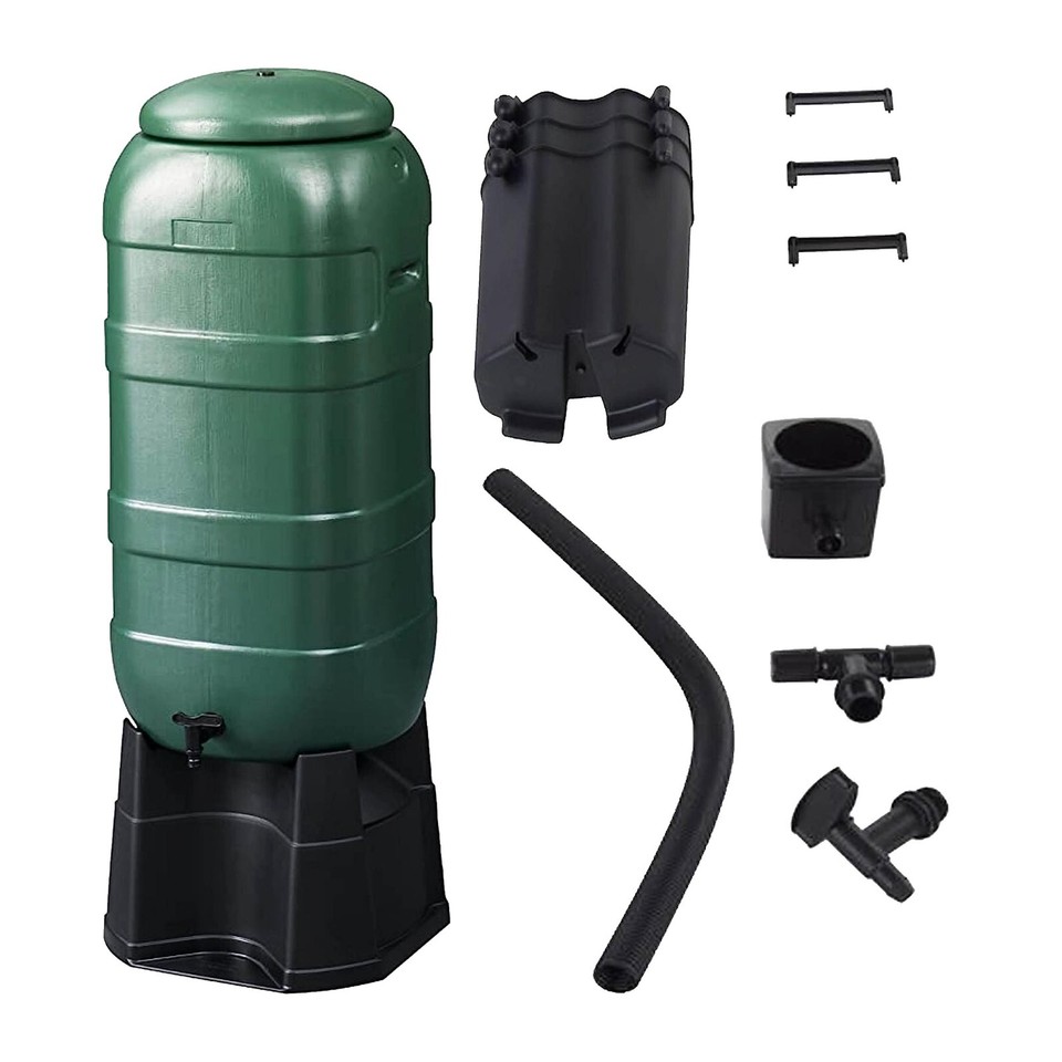 100L, 230L or 250L Traditional Water Butts Complete With Stand, Tap ...