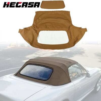 For Mazda Miata 89 1990-2005 Tan Cabrio Convertible Soft Top & Plastic ...