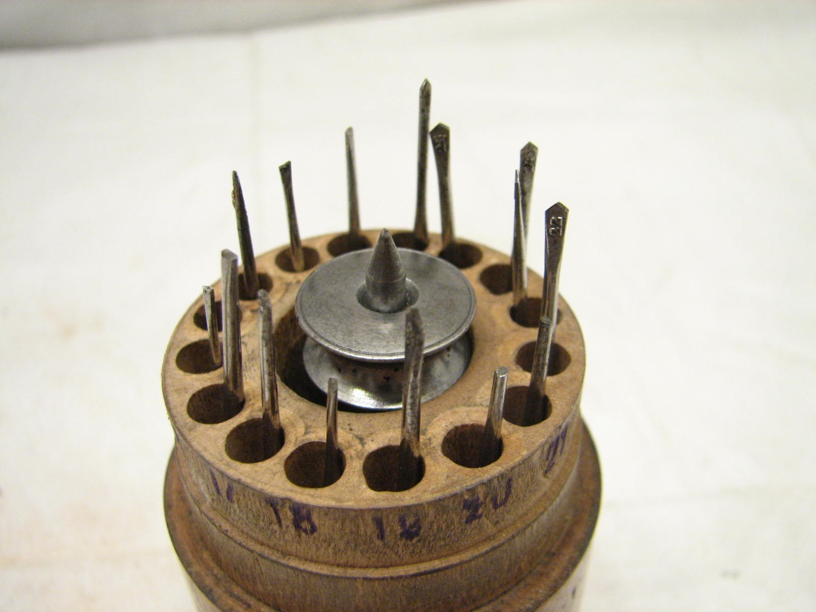 Antique Jeweler's Drill Index Tip Top w/Chuck Wood Storage Box Tool | eBay