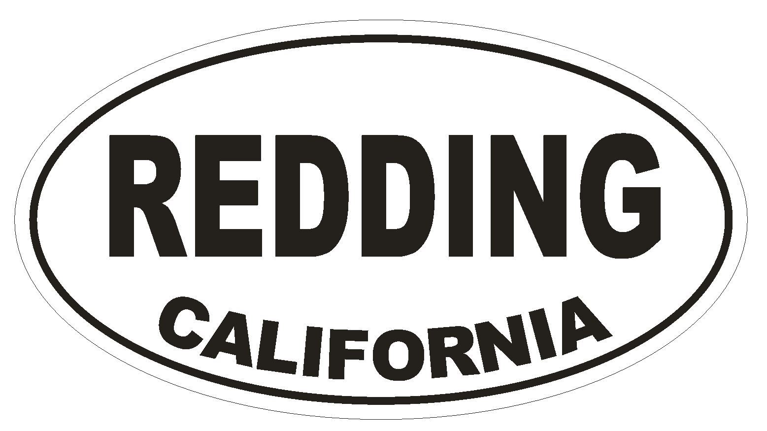 Redding California Oval Bumper Sticker or Helmet Sticker D2867 Euro ...