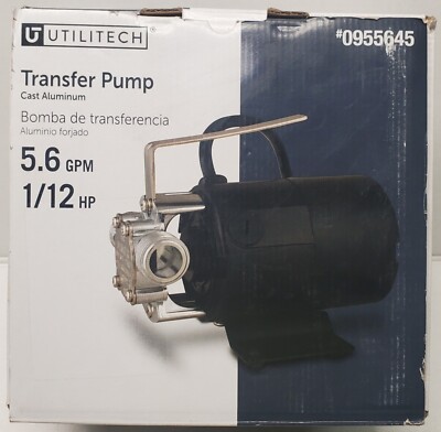 Utilitech 1/12 HP Cast Aluminum 115V Transfer Pump 50AC-110N Non ...