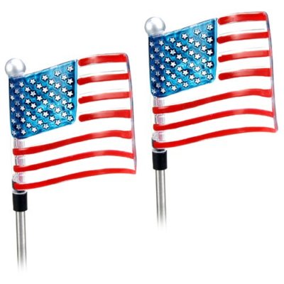 Solar Powered American Flag Solar Garden Stake Lights (Set of 2 ...