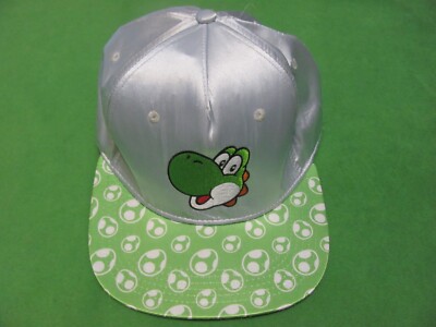 Super MARIO BROS YOSHI Adjustable Silver/Green Snapback Hat/Cap | eBay