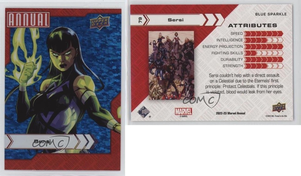 2022-23 Upper Deck Marvel Annual Blue Sparkle Sersi #79 g7i | eBay