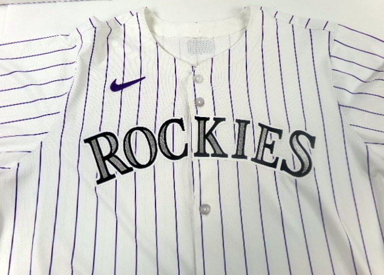 2024 Colorado Rockies Team Issued White Pinstripe Home Baseball Jersey ...