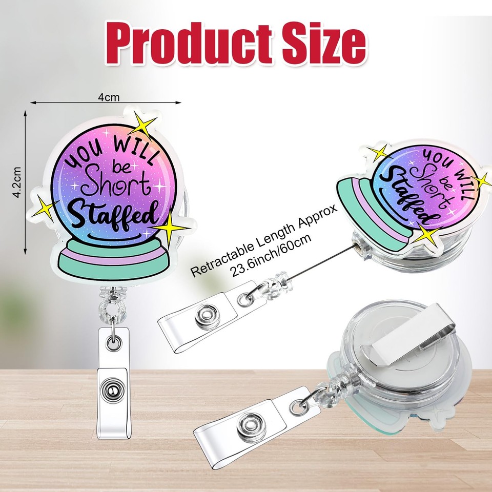 12 Pcs Funny Badge Reel Nurse Badge Reel Holder Retractable ID Clips ...