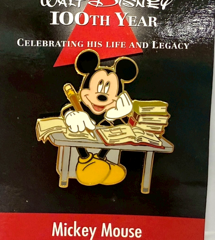 Japan Disney Store Walt 100th Year Legacy Mickey Mouse Read A Book Pin ...