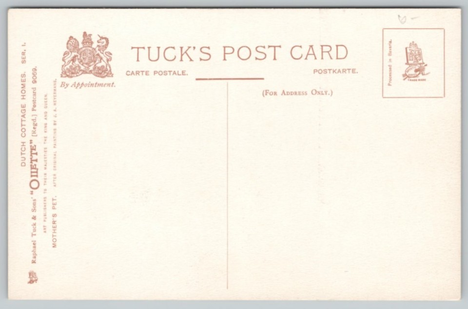 TUCK Dutch Cottage Homes MOTHER'S PET Artist Signed Heyermans Vintage ...