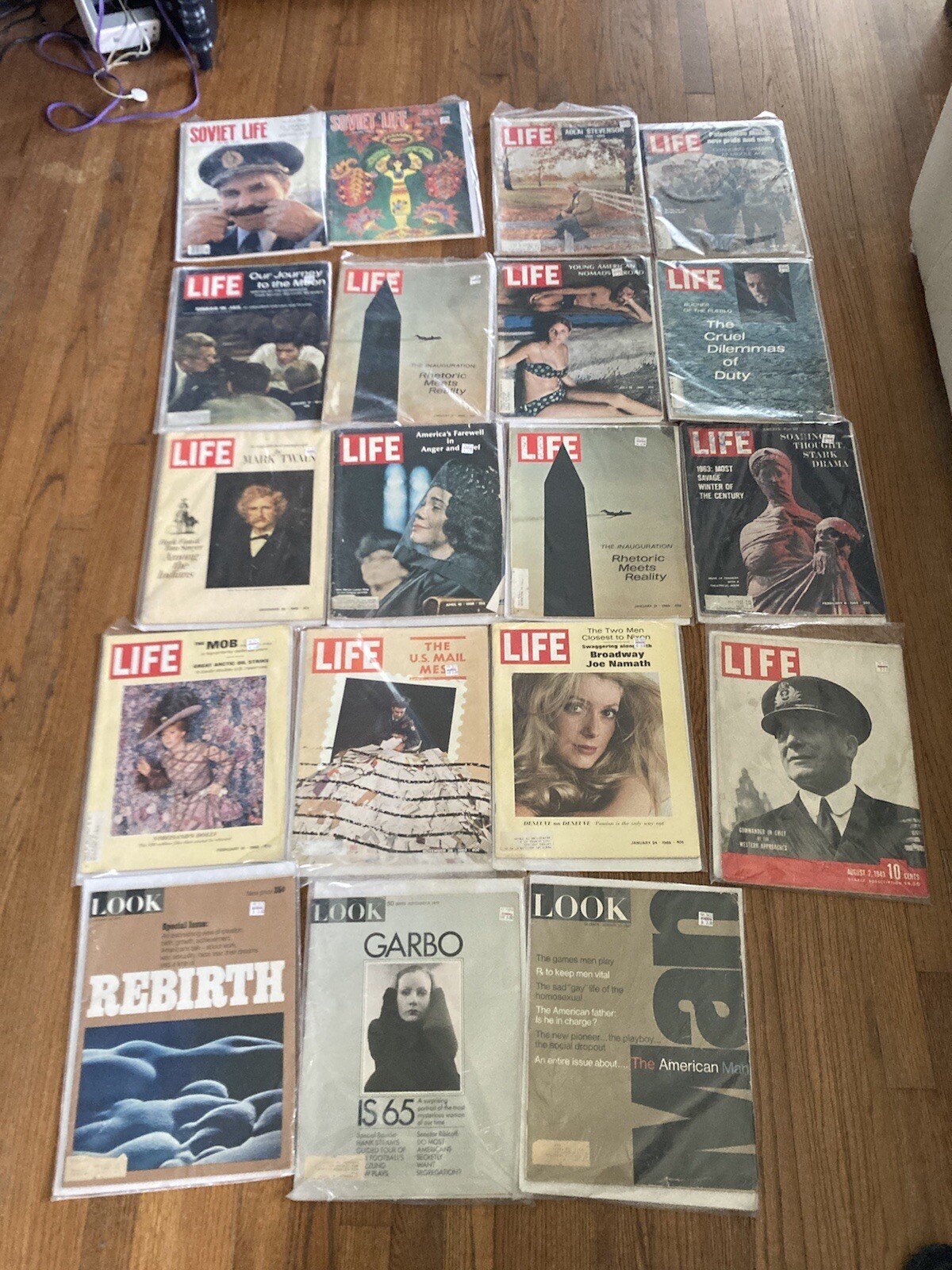 VINTAGE LIFE MAGAZINES LOT OF 14 3 Look Magazine And 2 Soviet Life Mag ...