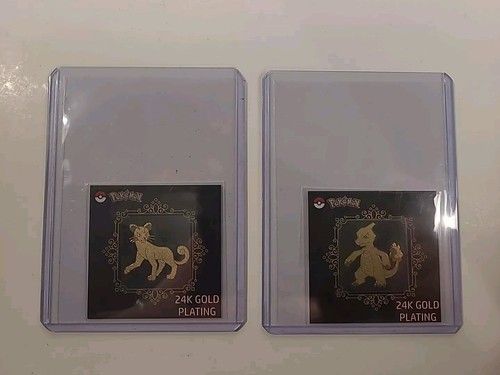 Pokemon 24k Gold Plated Stickers Charmeleon / Persian | eBay