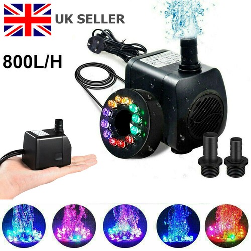 Submersible Fountain Pump with LED Light for Water Feature Outdoor ...