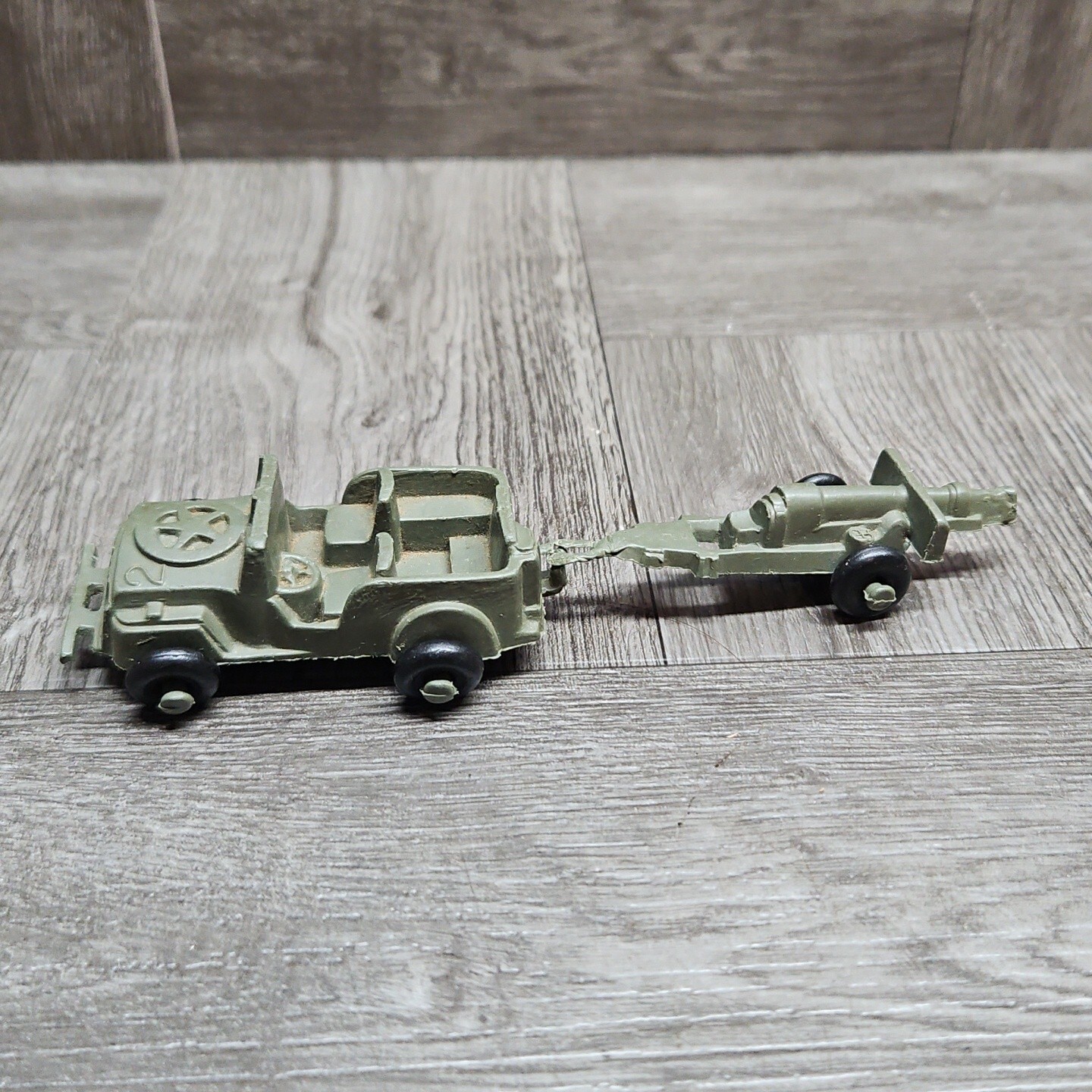 VINTAGE ORIGINAL LIDO TOY MILITARY ARMY JEEP PLASTIC 3" USA 1950's ...