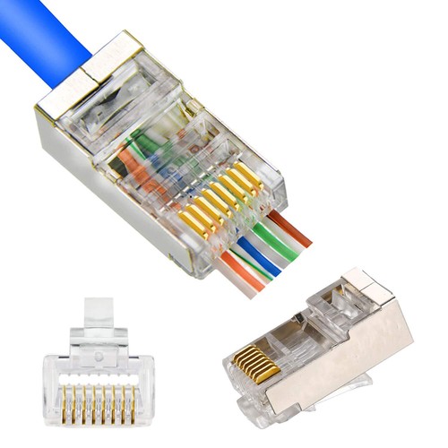 Rj45 Cat6 Connector End Pass Through Ethernet 8p8c Modular Plug For ...