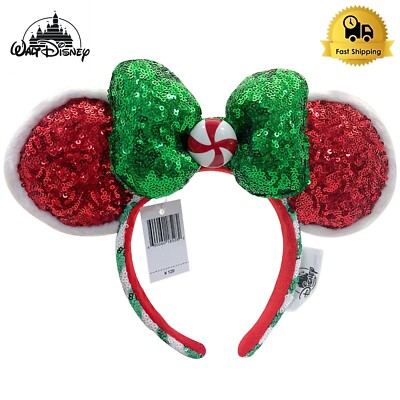 Wreath Bow Minnie Ears Disney Parks Christmas Holiday Mickey Mouse ...