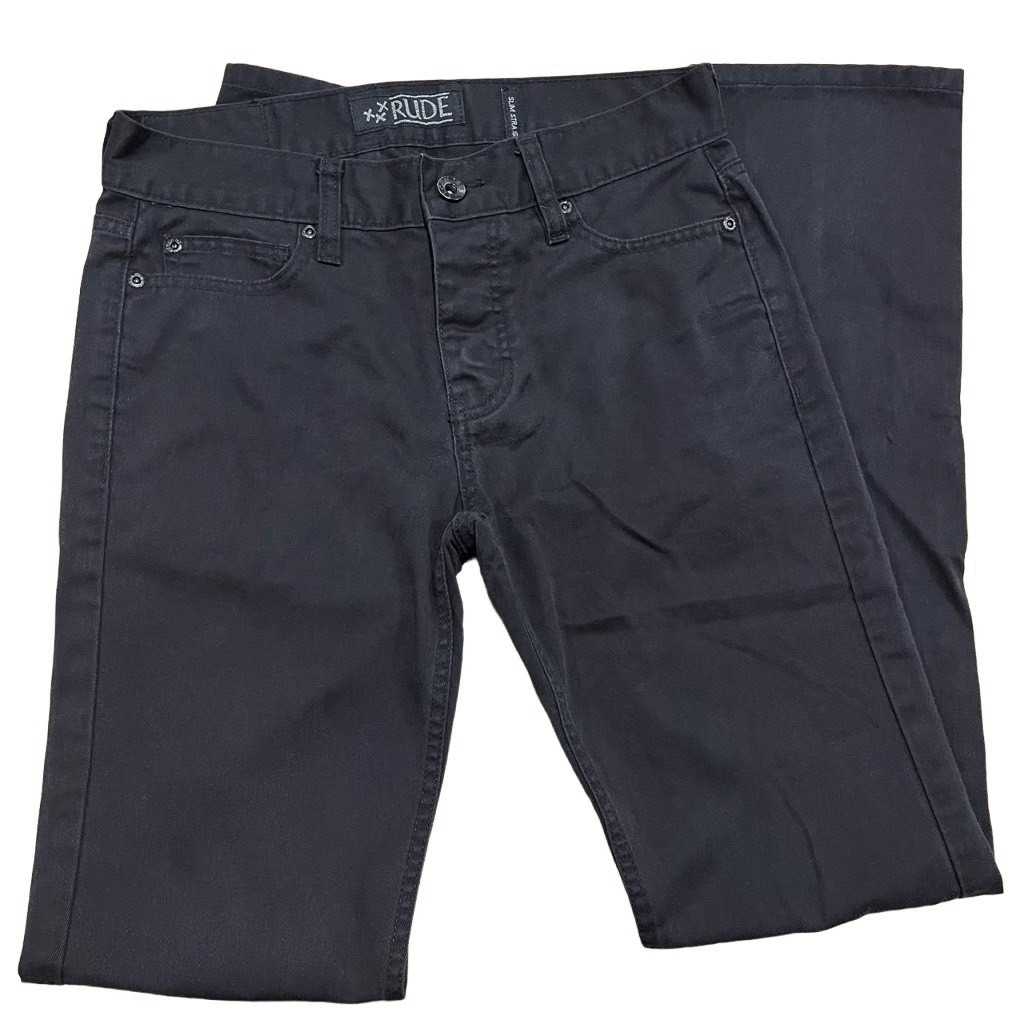 RUDE XXX Hot Topic Black Slim Straight Jeans Men’s 28… - Gem