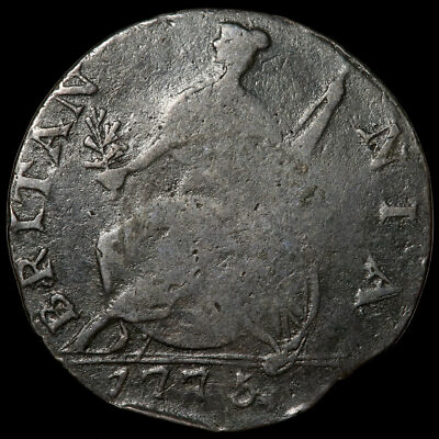 Georgian Contemporary Imitation / Evasion Halfpenny, 1775. No Reverse ...