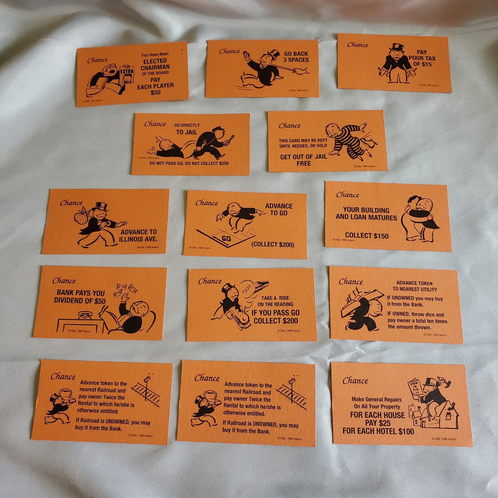 Monopoly Chance Cards 14 Pcs | eBay