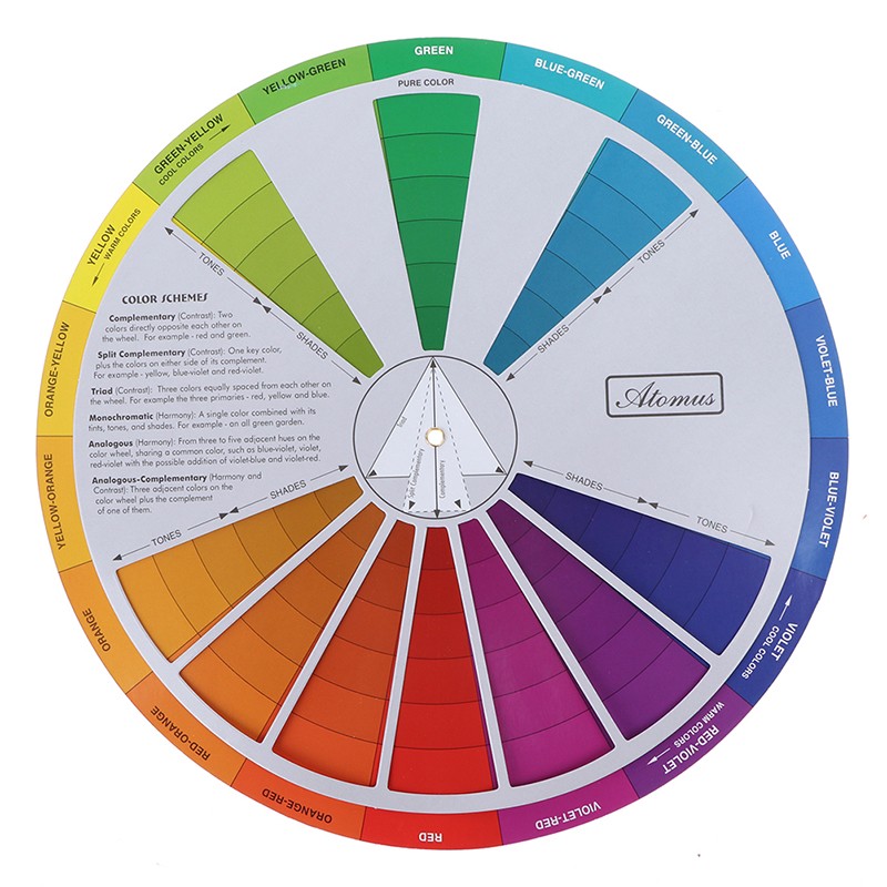 Paper Card Color Mixing Wheel Ink Round Central Circle Rotates Tattoo ...