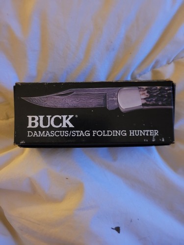 Vintage Buck Knife 110V Stag Handle Damascus Locking Blade USA 1989 | eBay