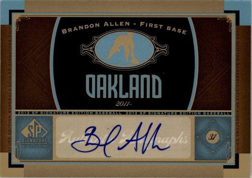 2012 SP Signature #OAK7 Brandon Allen E Auto - NM-MT | eBay