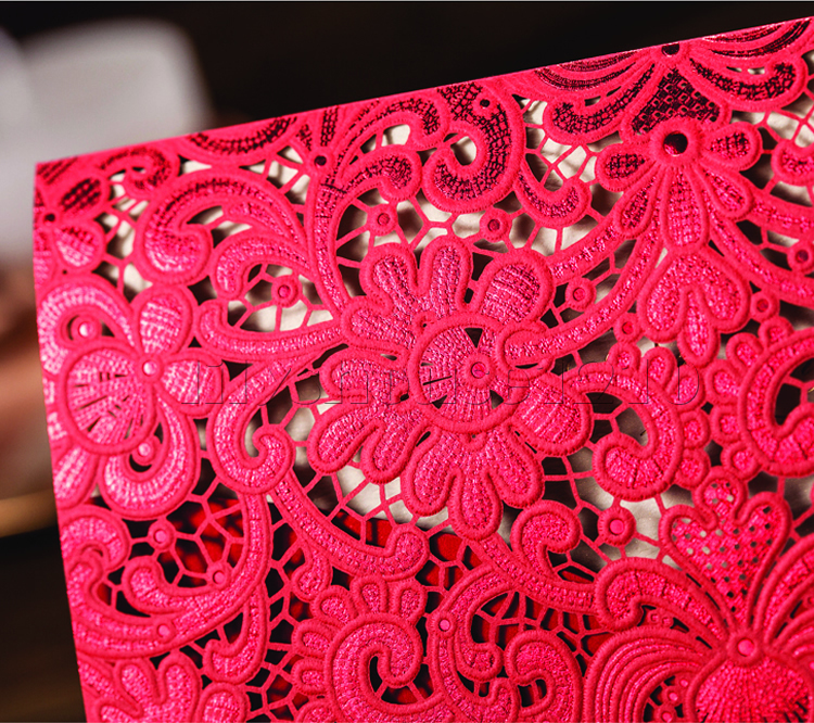 Elegant Lace Cut Personalised Wedding Day Evening Invitations Cards ...