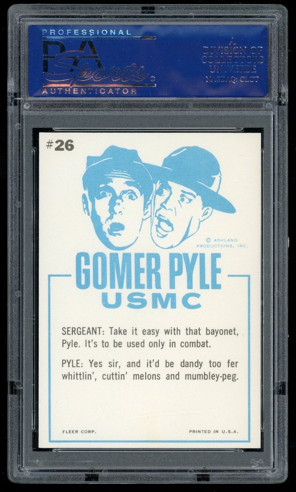 1965 Fleer Gomer Pyle USMC Card #26 Pyle I'll Pick My Own Teeth Thanks ...