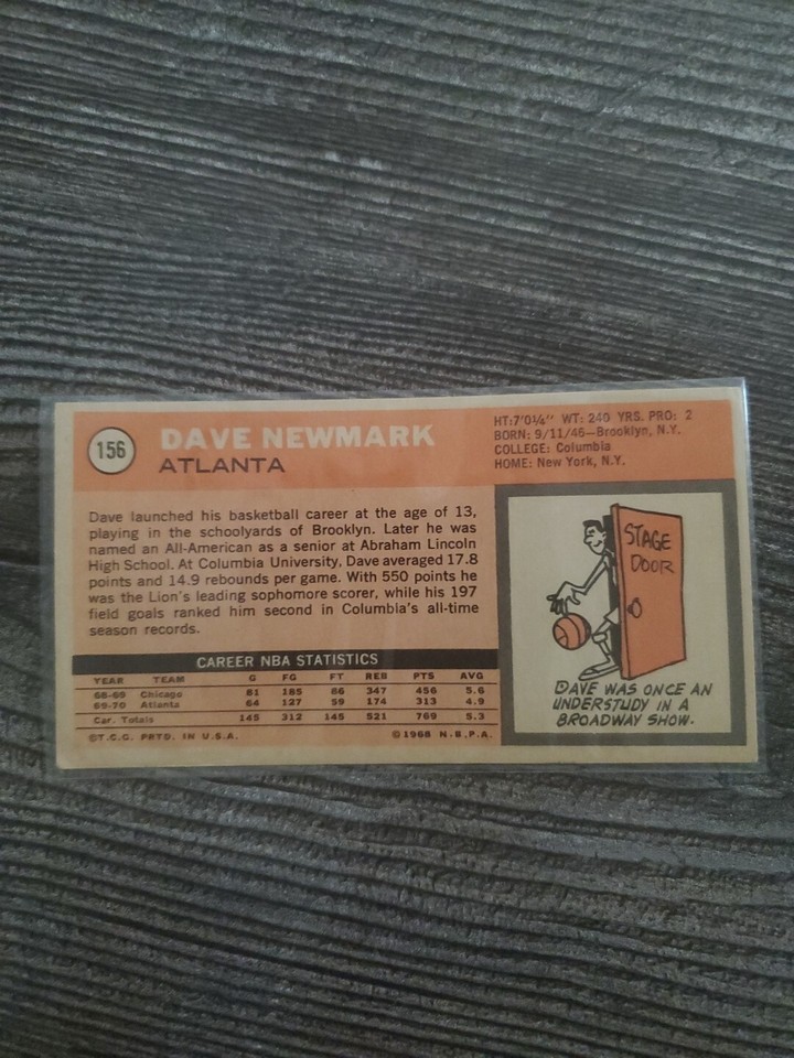 1970-71 Topps #156 Dave Newmark Atlanta Hawks | eBay