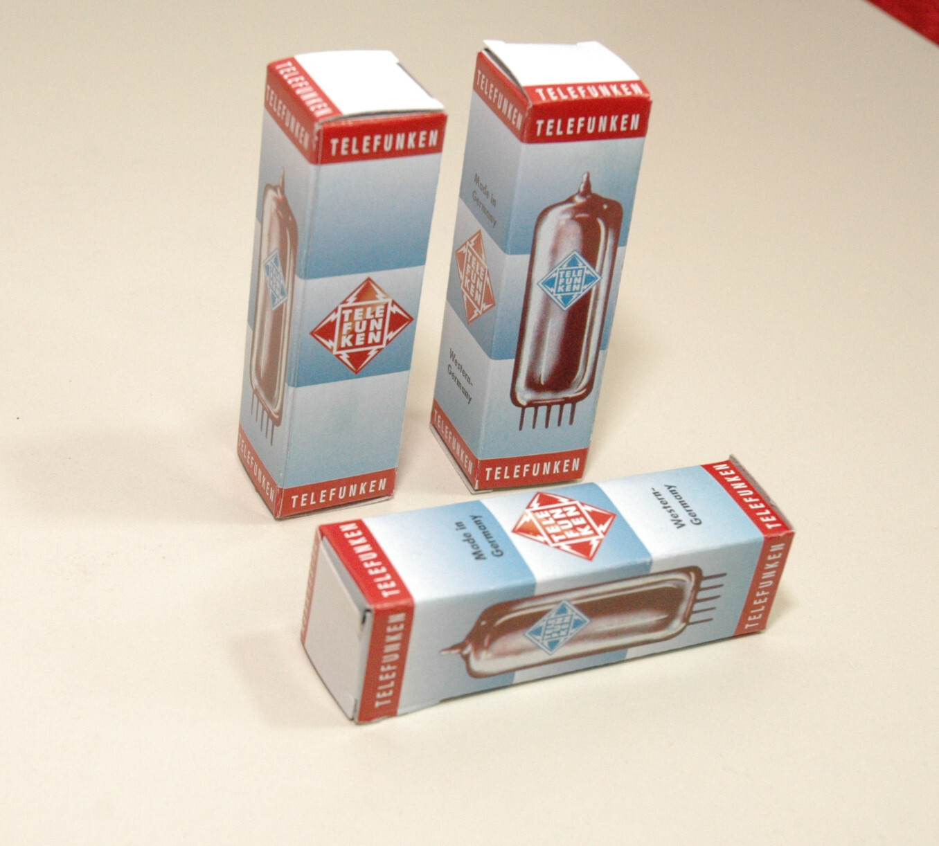 LOT of 10 TELEFUNKEN TUBE BOX CARTON BOX FOR ECC83 ECC82 ECC81 ECC88 ...