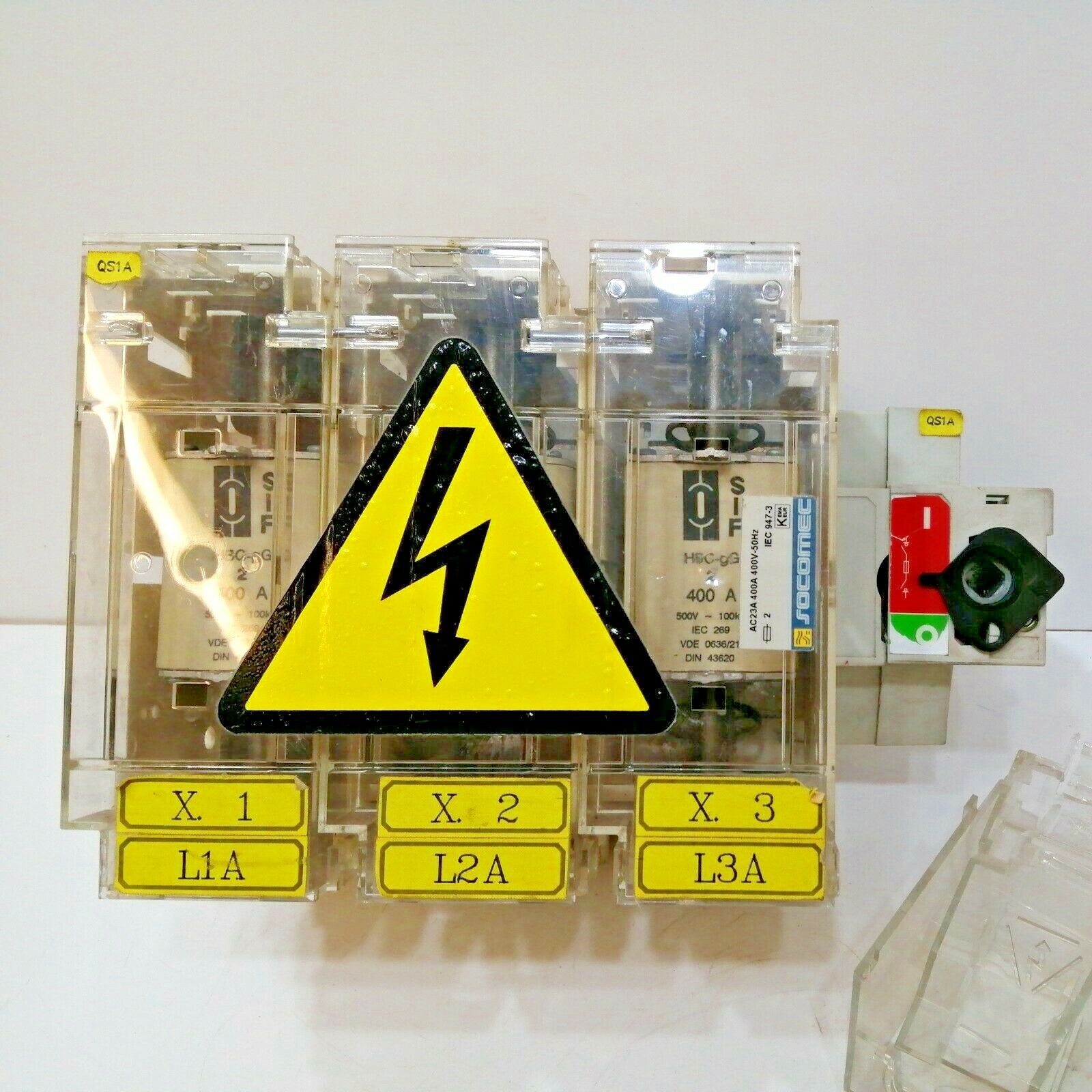 SOCOMEC FUSERBLOC J 400A 3 Pole 400 AMP Fuse Combination Rotary Switch ...