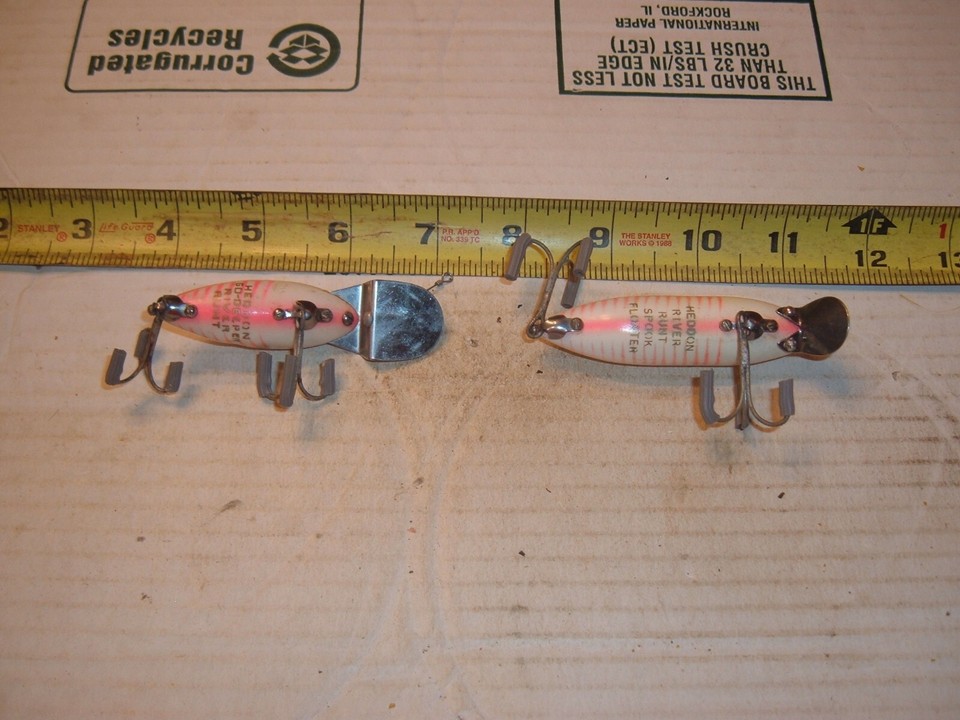 LOT OF 2 HEDDON 1-RIVER RUNT GO-DEEPER 1-RIVER RUNT SPOOK RARE COLOR ...