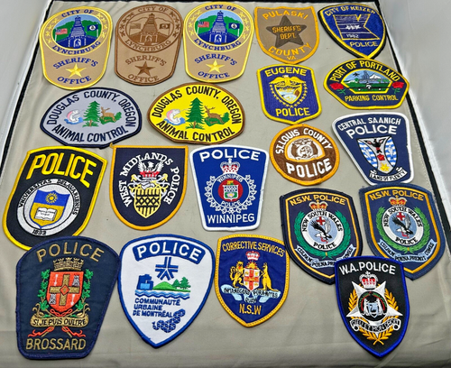 Lot 20 Vintage Sheriff Police Animal Control Patches US and Canada BC ...