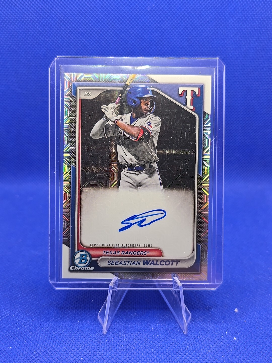 2024 Bowman Chrome Sebastian Walcott BMA-SW Texas Rangers Auto Mojo ...