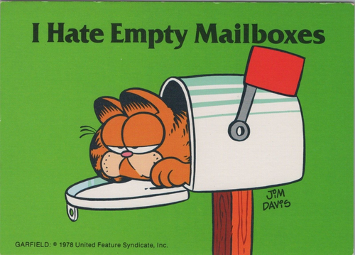 Garfield Sad Mailbox I Hate Empty Mailboxes postcard LP7 | eBay