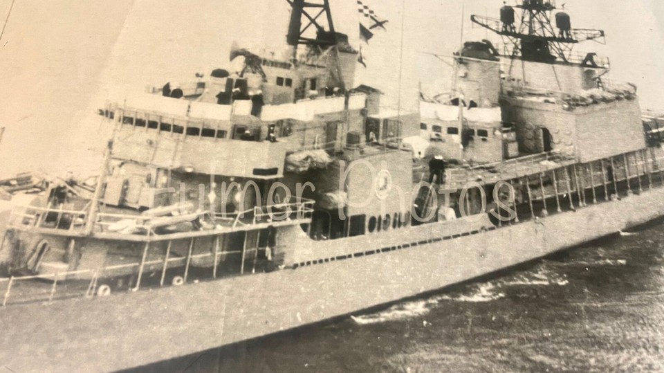 Rare VTG 24x36” B&W Poster Sized PHOTO USS NEW DD-818 Naval Destroyer ...