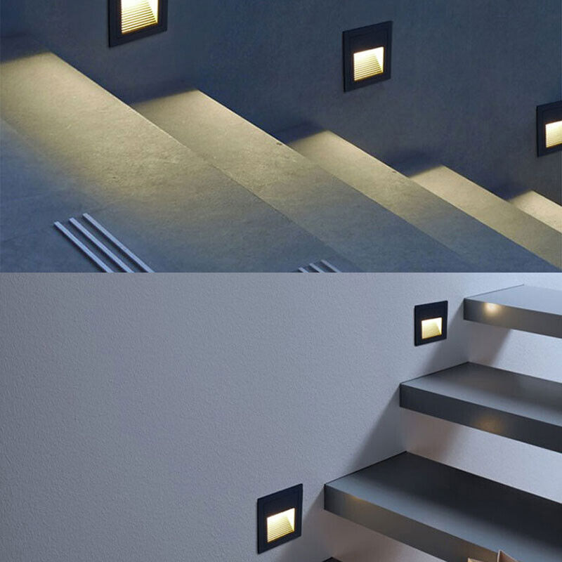 Grey LED Stair Step Light Outdoor Floodlight Pathway Path Corner Wall ...