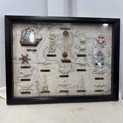 Vintage Sailors Nautical Knots Framed Shadow Box Sailboat Decor 24x20 ...