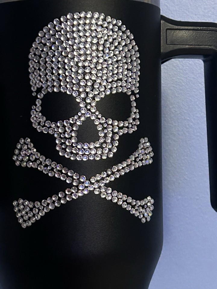 Hydrapeak Voyager 40oz Rhinestone Bling Skull Black Stainless Steel ...