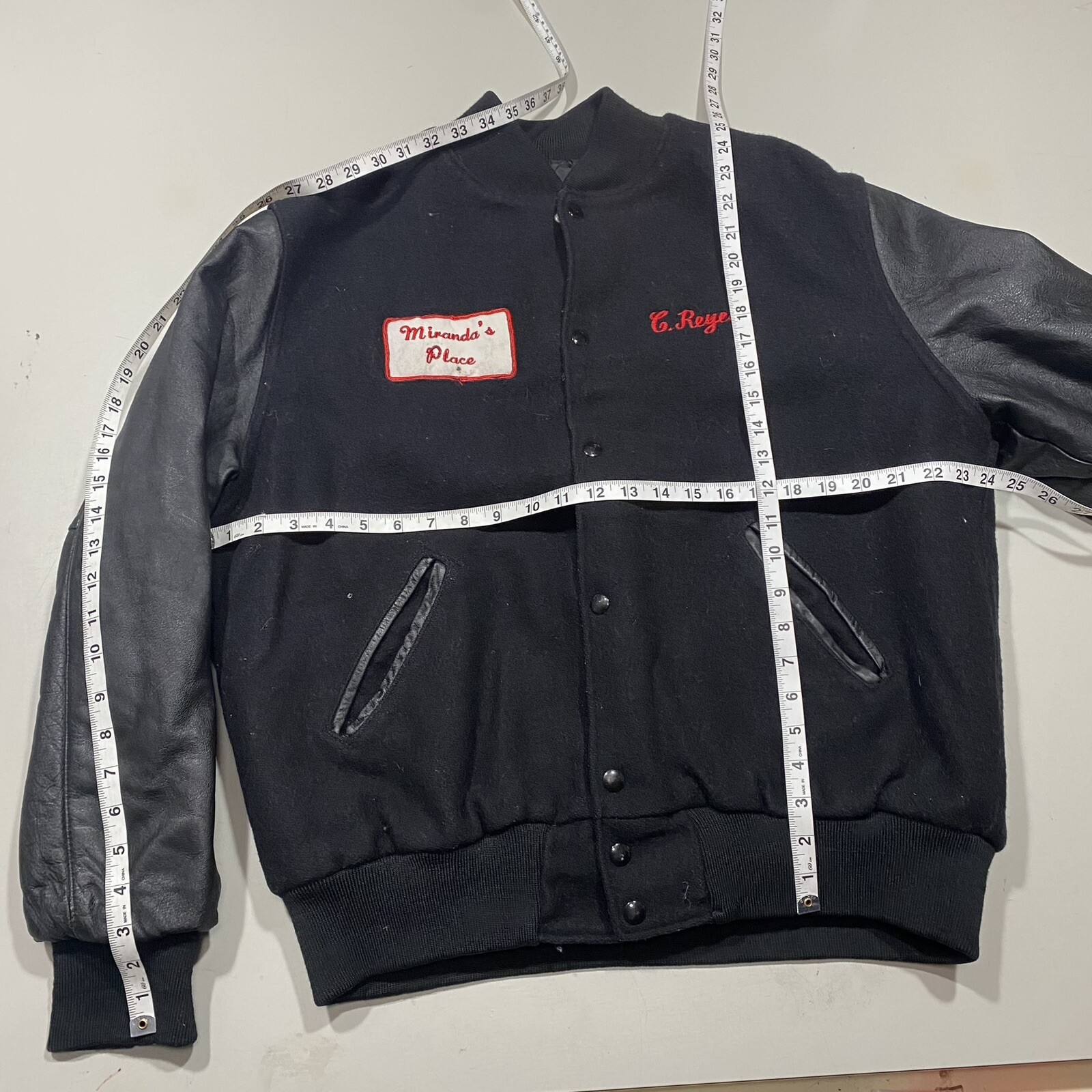 Black Leather Varsity Jacket Holloway Original Colleg… - Gem